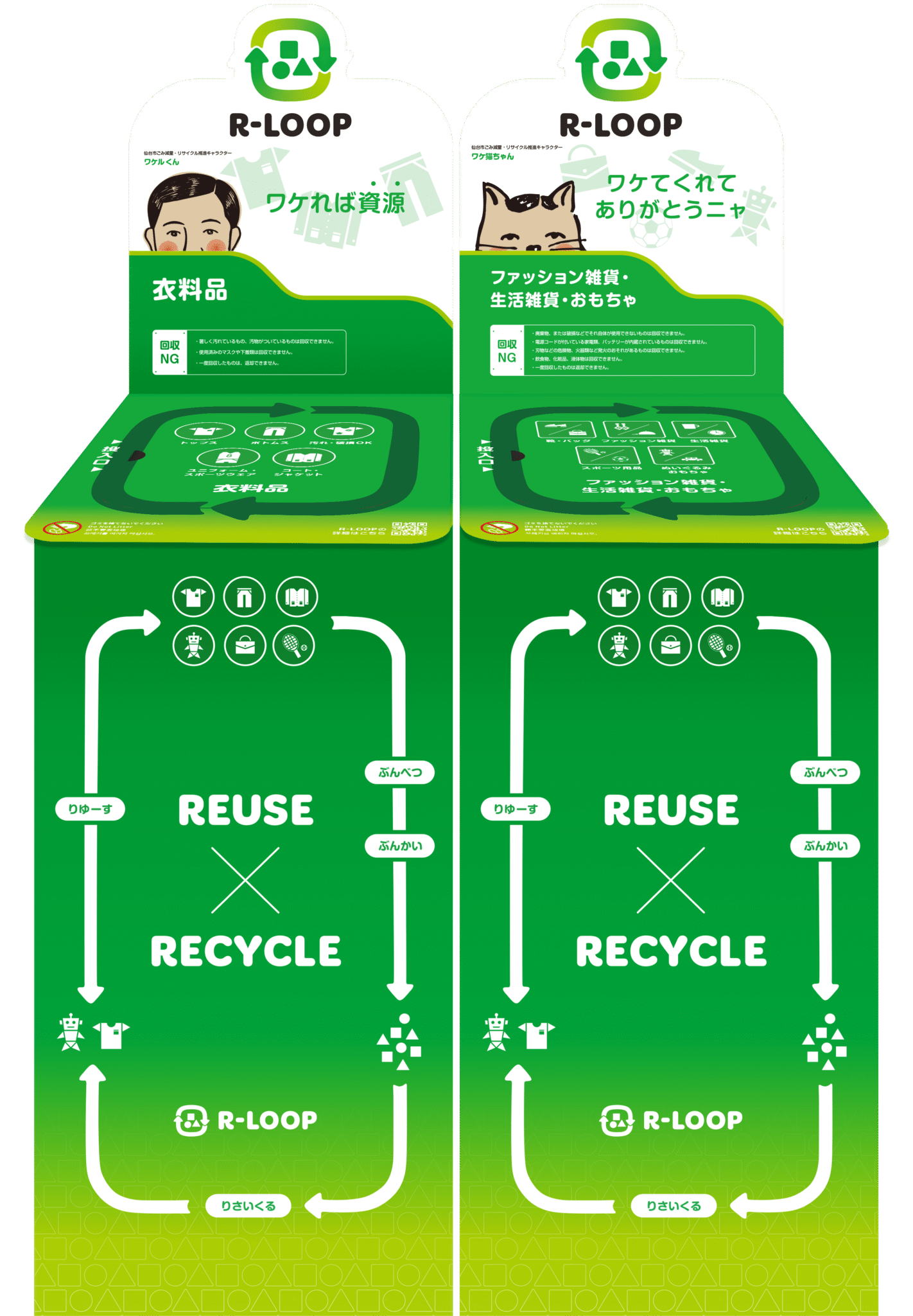 衣料品や雑貨等のリユース品回収ボックス 「R－LOOP」 | ワケルネット - 仙台市ごみ減量・リサイクル情報総合サイト